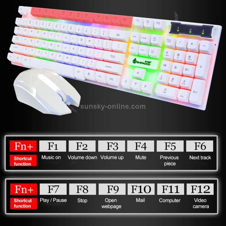SHIPADOO D280 Wired RGB Backlight Mechanical Feel Suspension Keyboard ...
