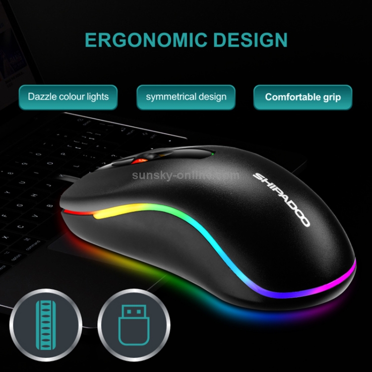 SHIPADOO D290 Wired RGB Backlight Punk Key Hat Dazzle Color Keyboard ...