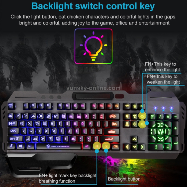 SHIPADOO GK70 Wired RGB Floating Detachable Hand Rest Character ...