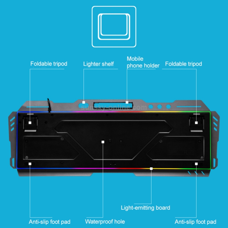 SHIPADOO GK70 Wired RGB Floating Detachable Hand Rest Character ...