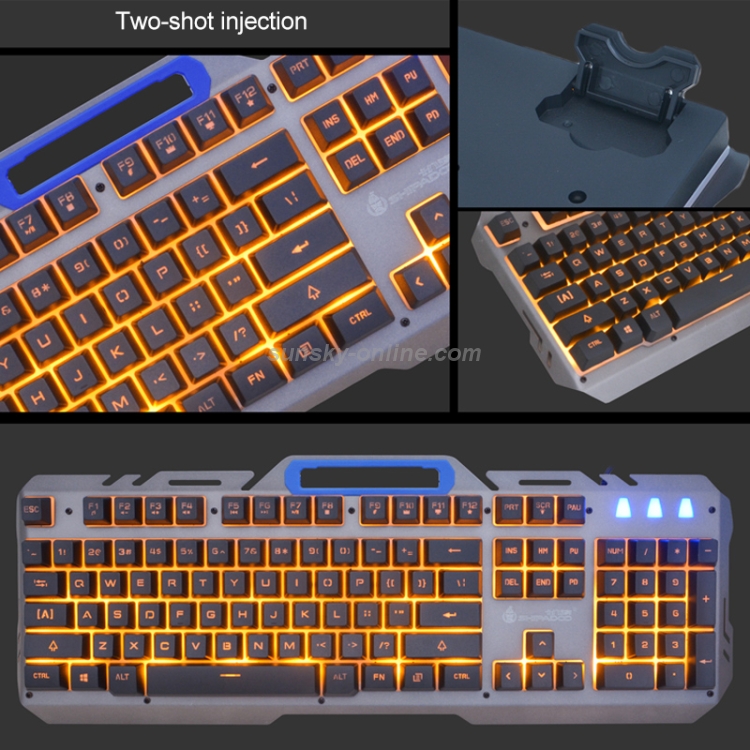 SHIPADOO K950 104-key Wired RGB Color Backlight Character Transmission ...