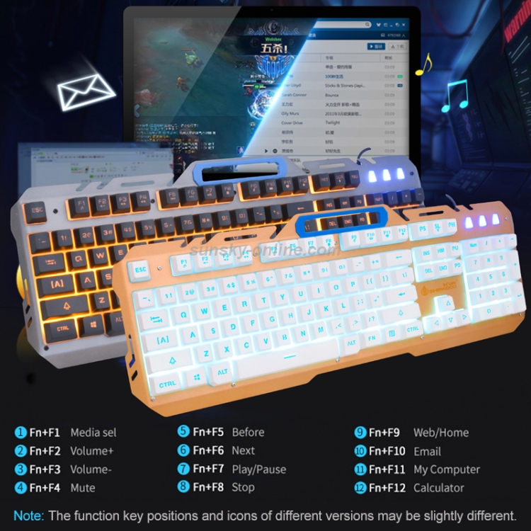 SHIPADOO K950 104-key Wired RGB Color Backlight Character Transmission ...