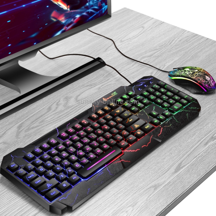 SHIPADOO D620 104-key Wired RGB Color Cracked Backlight Gaming Keyboard ...