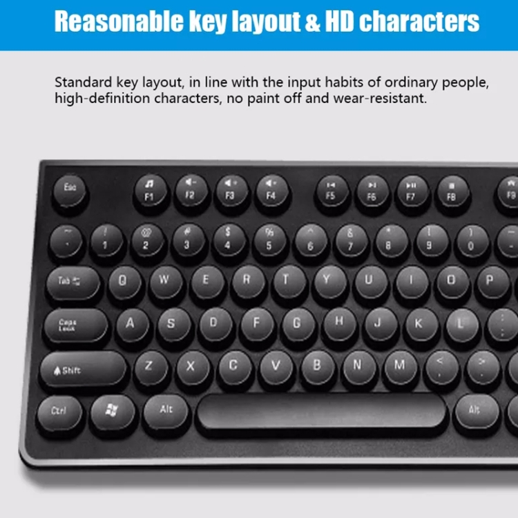 ZGB S500 Square Key USB Wired Computer Keyboard(Black)