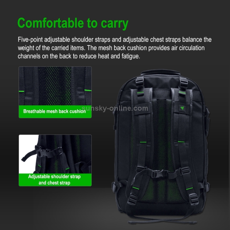 Razer Ranger Backpack V3 다채로운 로고 버전 17 인치 노트북 대용량 어깨 가방