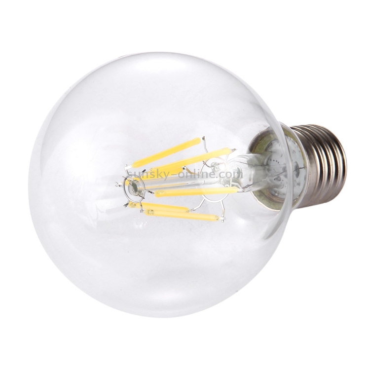 G80 E27 6W ใสย้อนยุควอร์มไวท์ LED หลอดไฟ