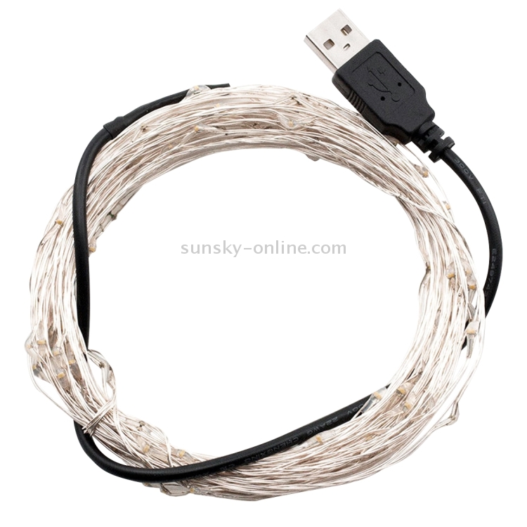 10m 5VMN 6W 500LM LED Silver String Light
