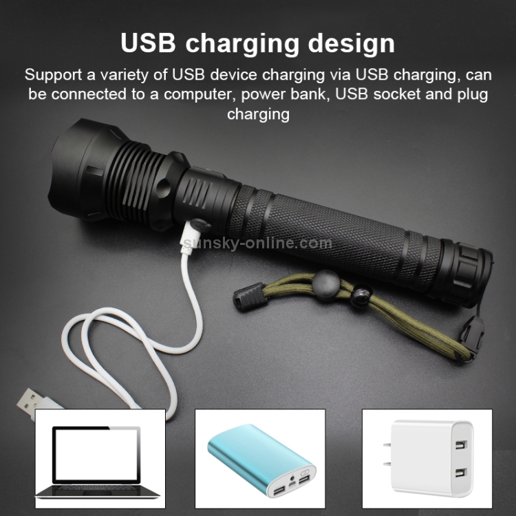 X92 Luminous Flux: 2000lm LED Waterproof Flashlight, Retractable Focus ...