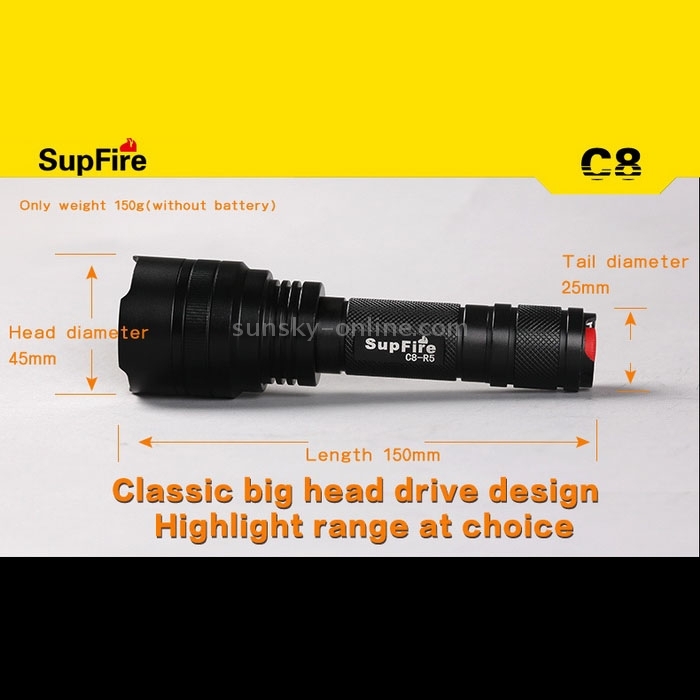 SupFire C8-R5 5W CREE R5 LED wasserdichte Taschenlampe