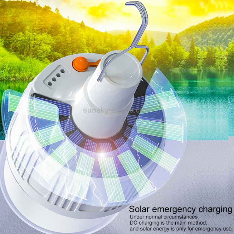 V51240W 태양열 충전식 IP42 방수 5 단 디밍 전구 배터리 표시기, 미국 플러그 램프 교수형