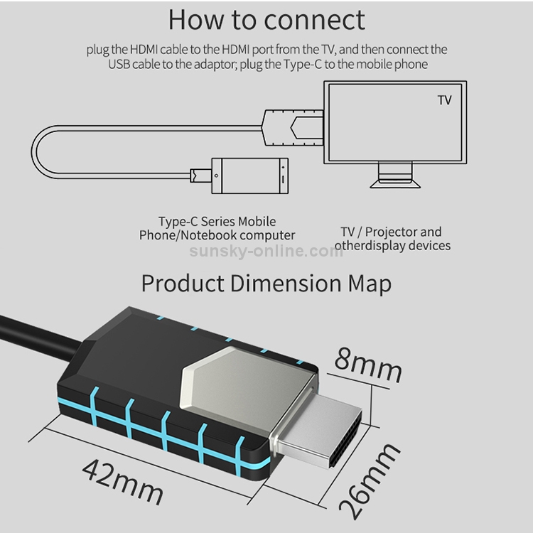 Video Cables & Adapters - MiraScreen TC03 Type-C to HDMI HD 4K ...