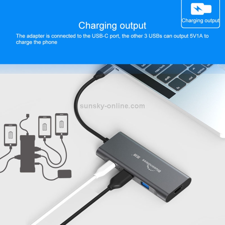 Blueendless 7 In 1 Multi-function Type-C / USB-C HUB Expansion Dock