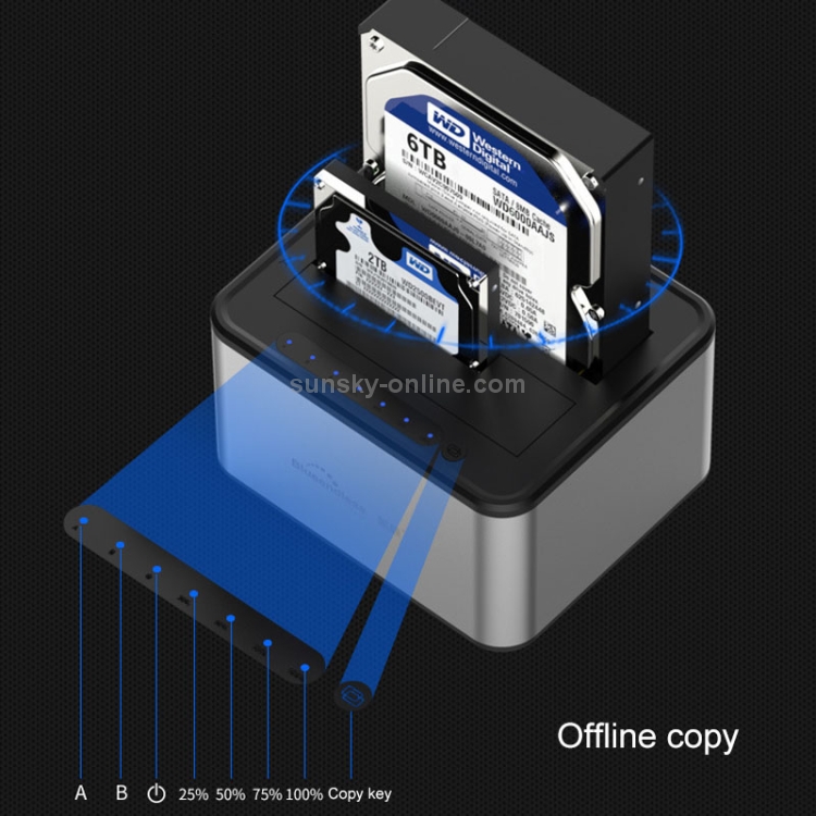 Blueendless 2,5 / 3,5 inch SATA USB 3.0 2 Bay offline harde schijf ...
