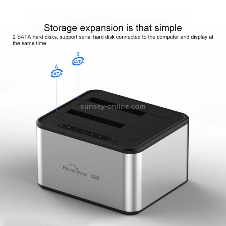 Blueendless 2.5 / 3.5 inch SATA USB 3.0 2 Bay Offline Copy Hard Drive ...