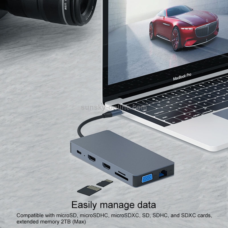 Blueendless 12 In 1 Multi-function Type-C / USB-C HUB Expansion Dock