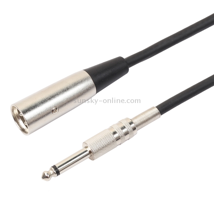 5m XLR 3-Pin Male to 1/4 inch (6.35mm) Mono Shielded Microphone Audio ...