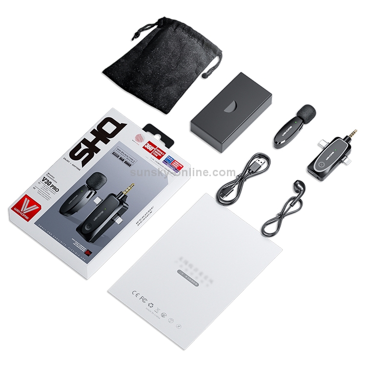 WK V30 Pro SHQ Series 3 in 1 Wireless Radio Microphone