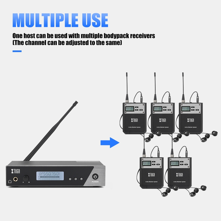 XTUGA IEM1100 UHF Wireless Stage Singer In-Ear Monitor System Single ...