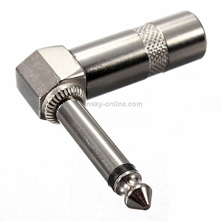 1/4 Inch 6.35mm Audio Mono Plug L-shaped Right Angle Screw Jack Male ...