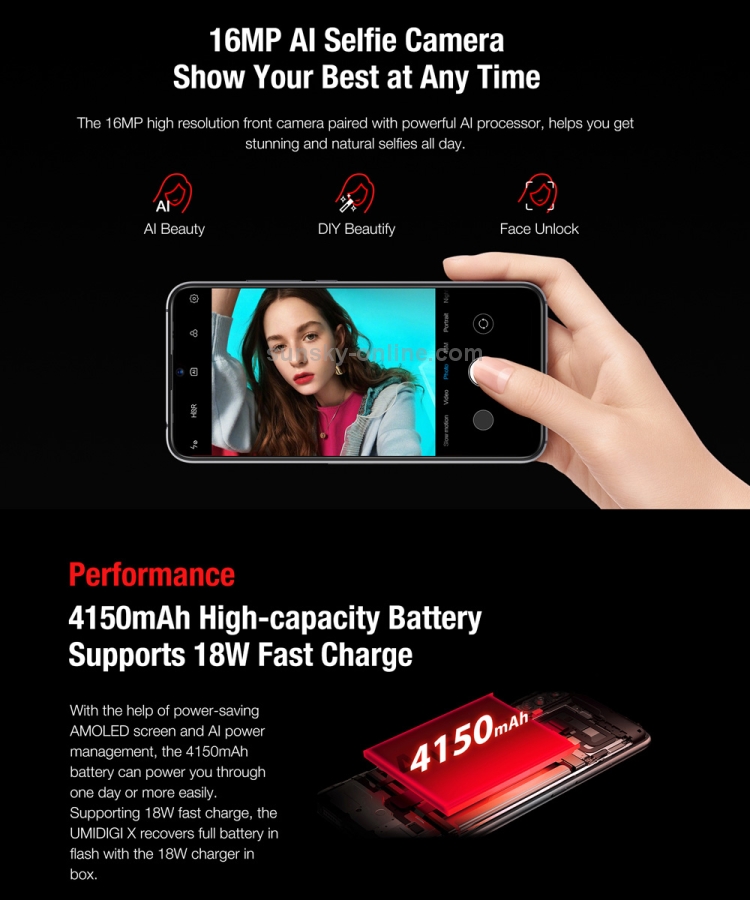 [HK Warehouse] UMIDIGI X, 48MP Camera, Global Dual 4G, 4GB+128GB