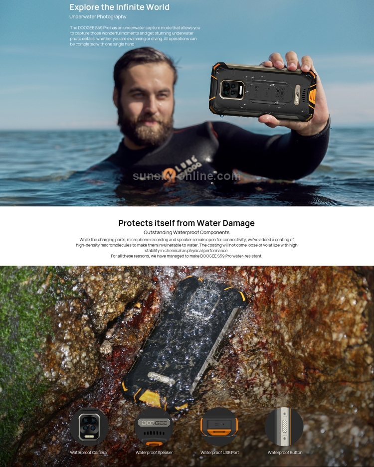 [HK Warehouse] DOOGEE S59 Pro Rugged Phone, 4GB+128GB