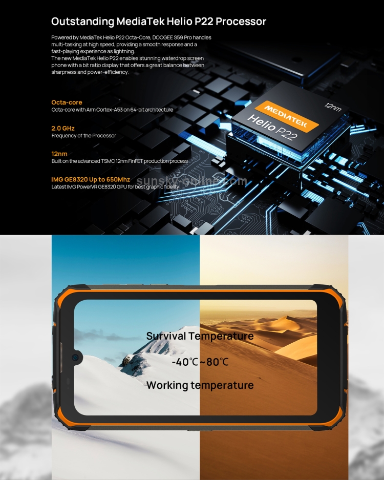 [HK Warehouse] DOOGEE S59 Pro Rugged Phone, 4GB+128GB