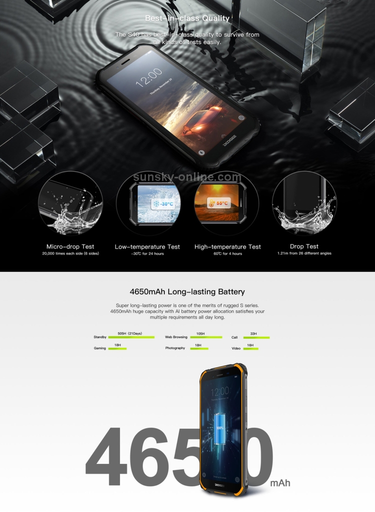 [HK Warehouse] DOOGEE S40 Rugged Phone, 3GB+32GB