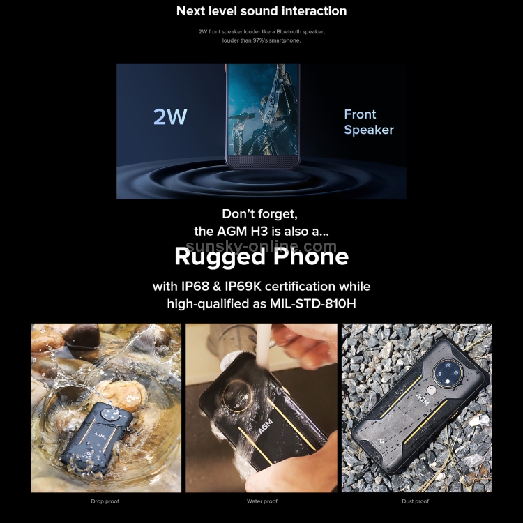 [HK Warehouse] AGM H3 RU Version Rugged Phone, Night Vision Camera, 4GB ...