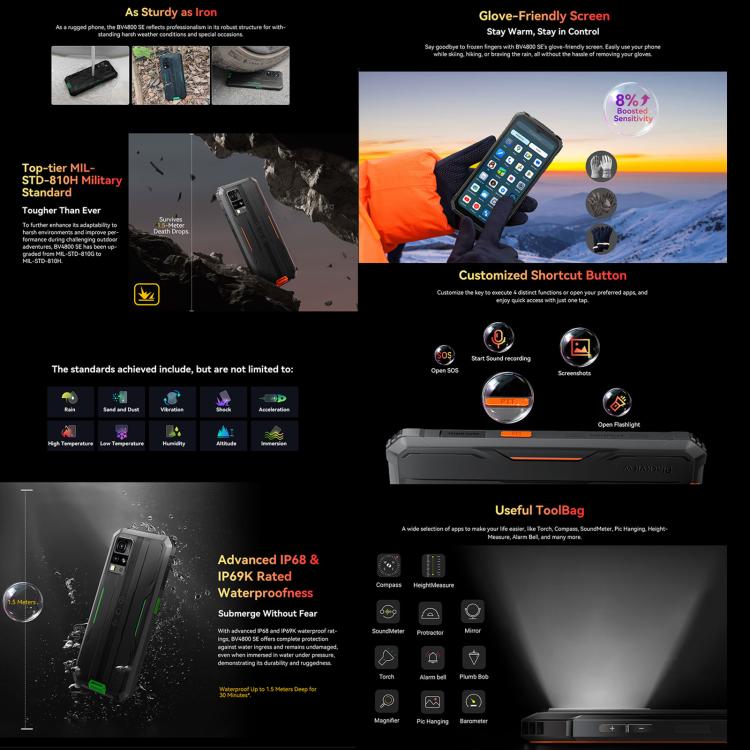 [HK Warehouse] Blackview BV4800 SE Rugged Phone, 4GB+64GB, 6.56 inch ...