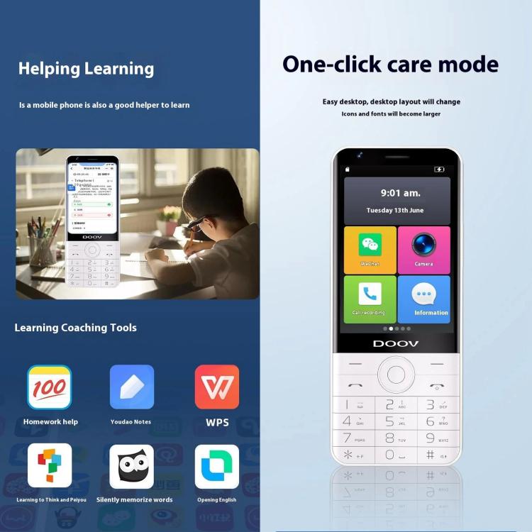 DOOV R17 Pro / Z17 Keypad Phone, 4GB+64GB, 3.5 inch Android 12 Mediatek MT6761 Quad Core ...