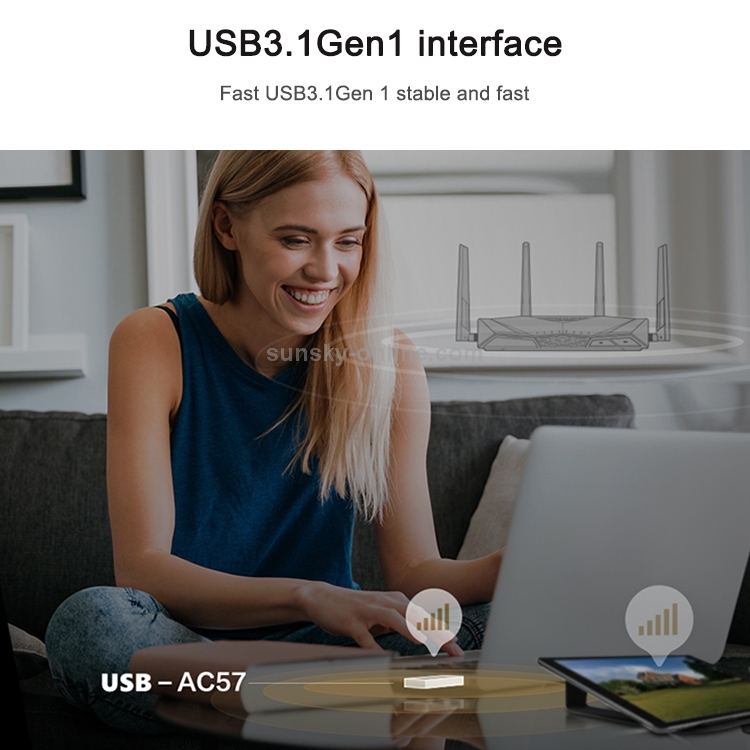 Tarjeta de red externa ASUS AC57 Dual Frequency 1300M USB 3.0 Adaptador ...