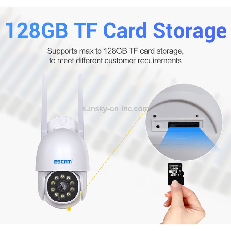 ESCAM PT202 HD 1080P PAN / Tilt / Zoom AI Humanoid Detection WiFi IP ...