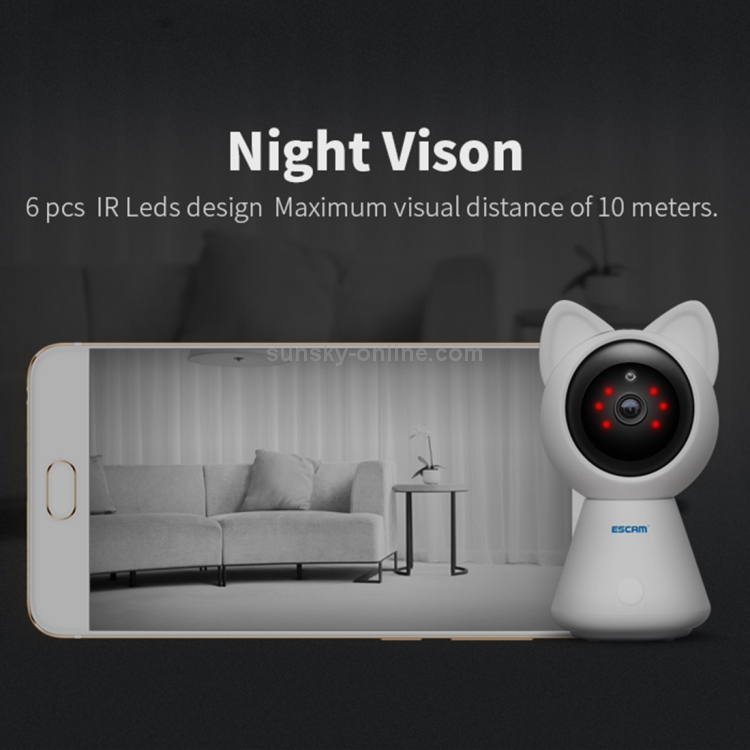 ESCAM QF509 Indoor 2-way Audio Tilt HD 1080P Wireless Wifi IP IR Camera ...