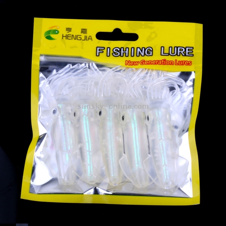 HENGJIA 5PCS Colorful Pipe Squids Plastic Soft Baits Artificial Fishing ...