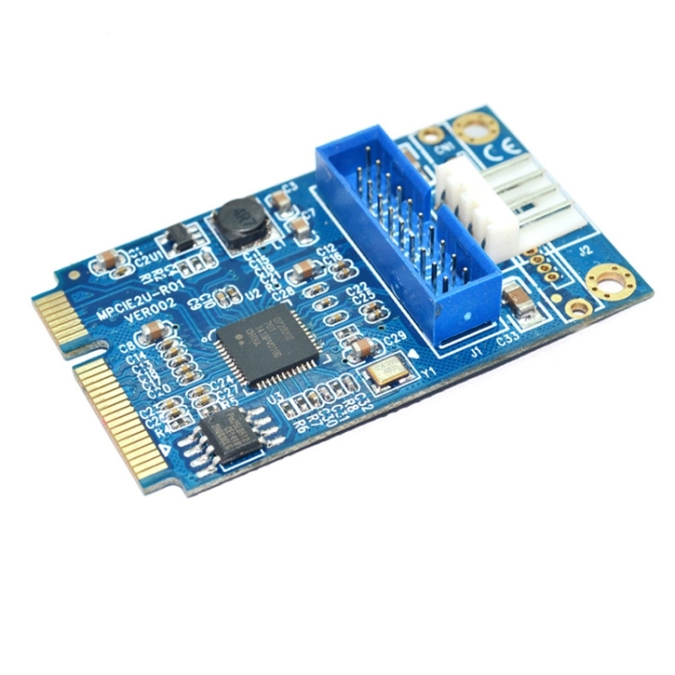MINI PCI-E to USB 3.0 Front 19 Pin Desktop PC Expansion Card with 4 Pin ...
