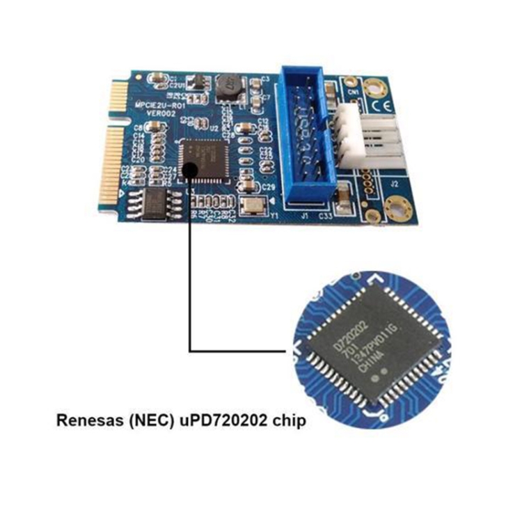 Mini Pci E Usb 30 전면 19 핀 데스크탑 Pc 확장 카드 4 핀 전원 연결 포트 포함 파란색