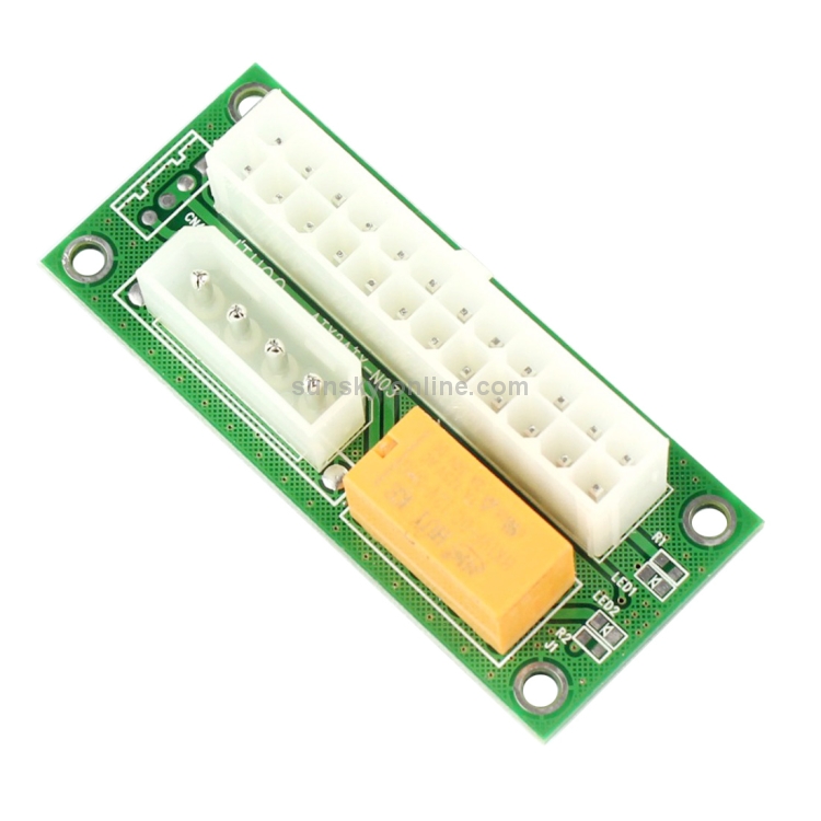 ATX 24 Pin to Molex 4 Pin Dual PSU Power Supply Sync Starter Extender ...