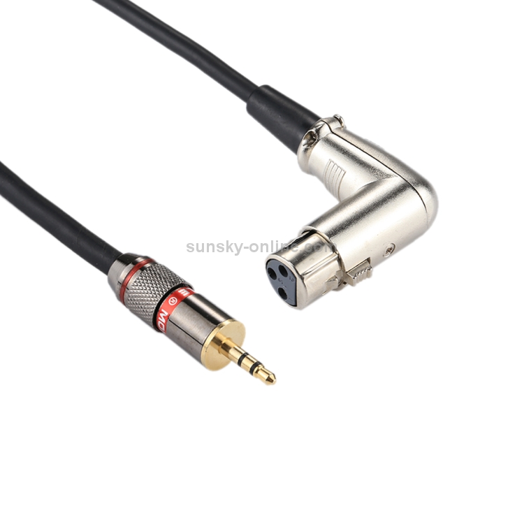 Metal Head 3.5mm Male to Aluminum Shell 3 Pin XLR CANNON Elbow Female ...