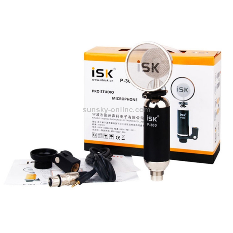 웹캐스트용 ISK P-300 콘덴서 마이크 서스펜션 유형 컴퓨터 노래방 마이크, 임의 색상 전달