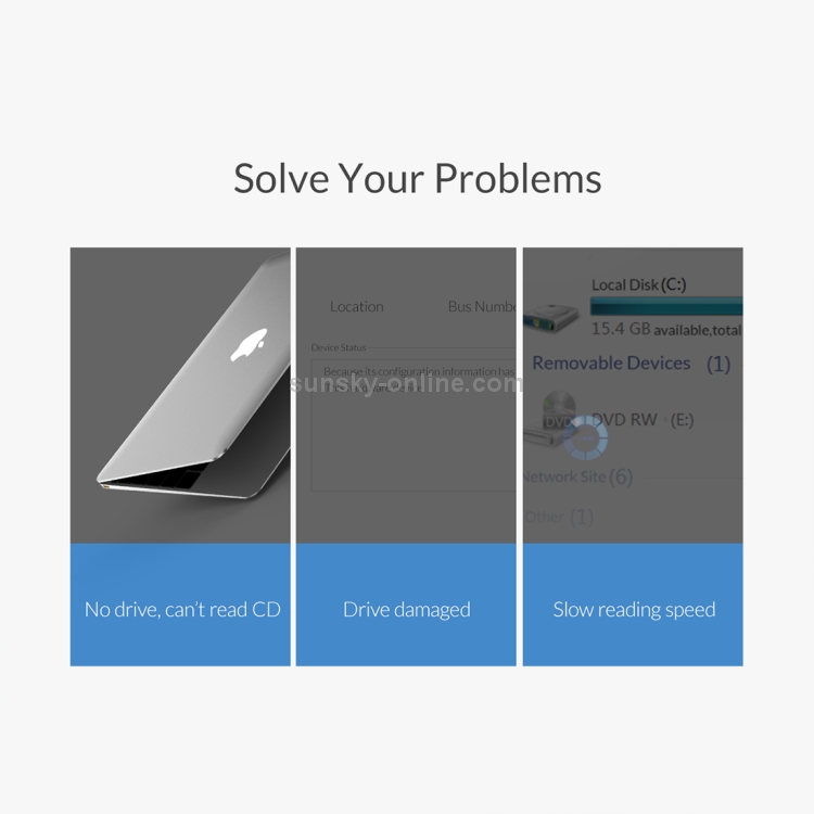 SUNSKY - ORICO DVD-XD007 Portable USB 3.0 Interface External CD DVD ...