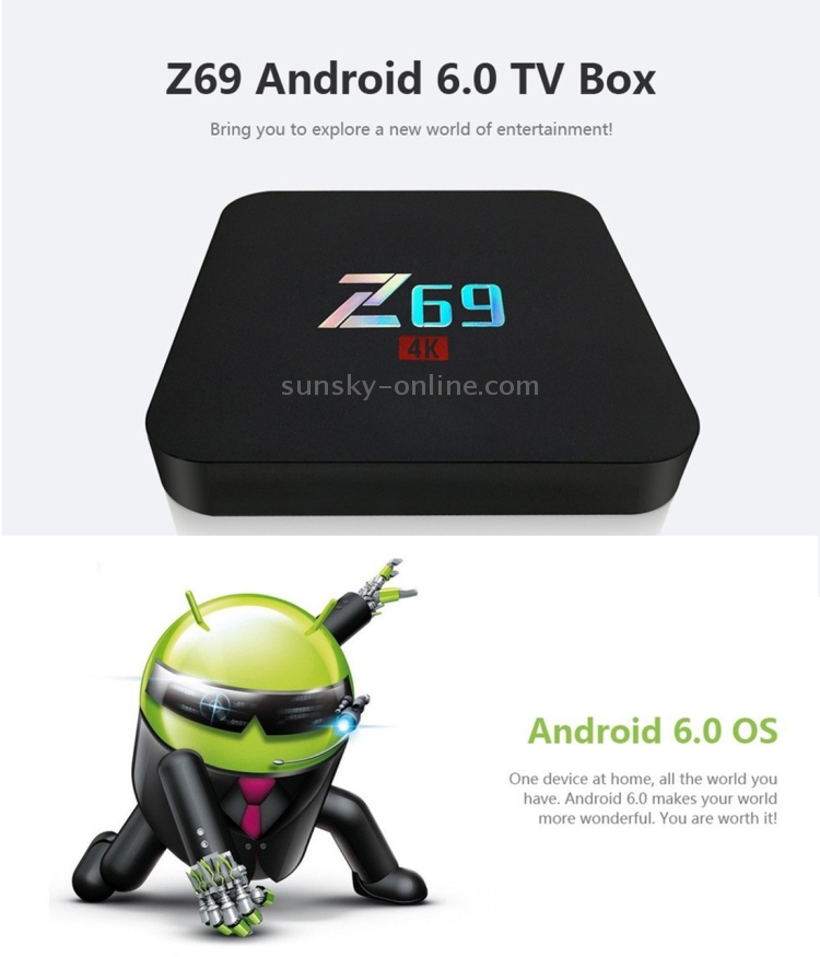 Z69 4K UHD Smart Android 6.0 Amlogic S905X Penta Core 1.5GHz TV BOX ...