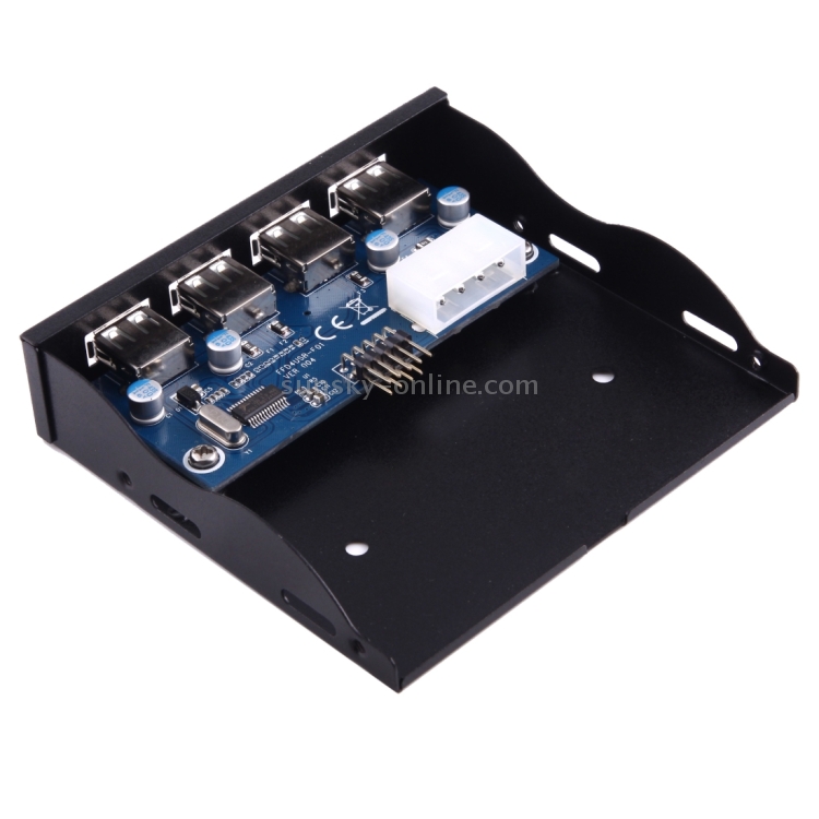 3.5 inch Floppy Expansion Bay Front Panel 4 Ports USB 2.0 HUB Adapter ...