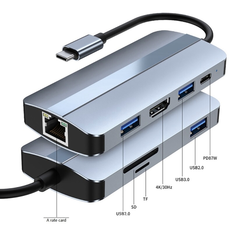 BYL-2205 8 in 1 USB-C / Type-C to USB Multifunctional Docking Station ...
