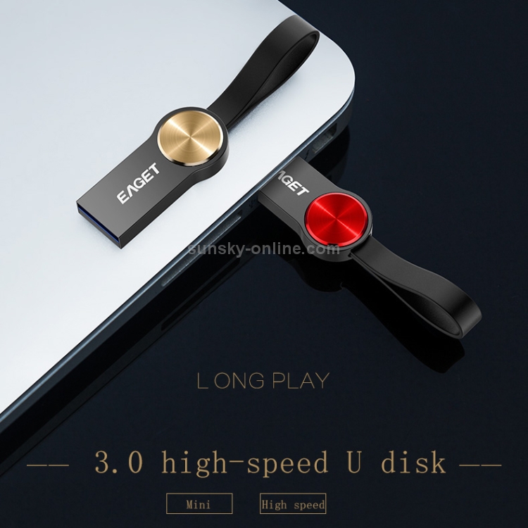 EAGET U80 64GB USB 3.0 Waterproof Shockproof Disc Shape U Disk (Red)