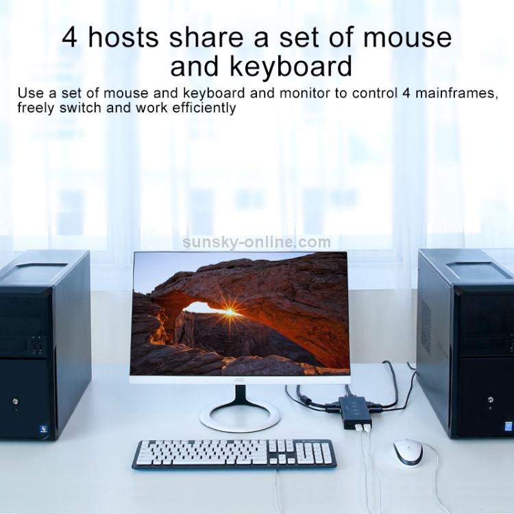 UGREEN 4-Port USB KVM Switch Box VGA to USB Splitter for Printer ...