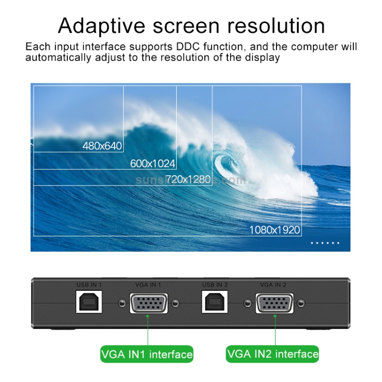 Ugreen 4 포트 Usb Kvm 스위치 박스 프린터 키보드 마우스 모니터 용 Vga Usb 분배기