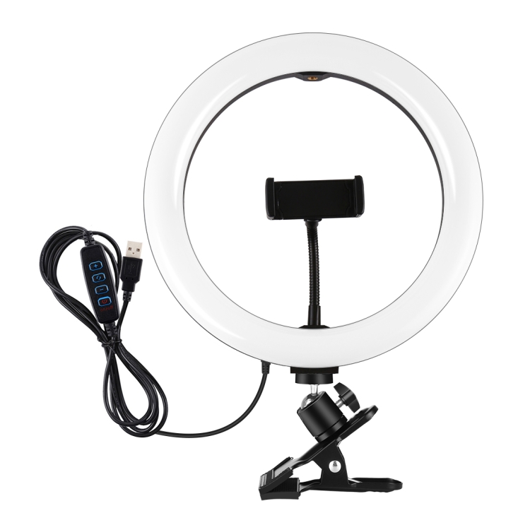 PULUZ 10.2 inch 26cm Ring Light + Monitor Clip USB 3 Modes Dimmable ...