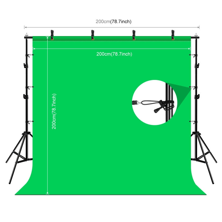 PULUZ 2x2m Photo Studio Background Support Stand Backdrop Crossbar ...