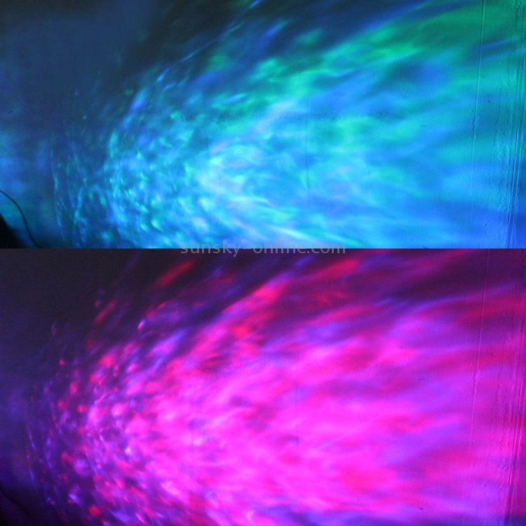 3W x 3 RGB Mini Water Wave Projector with Remote Control, US Plug