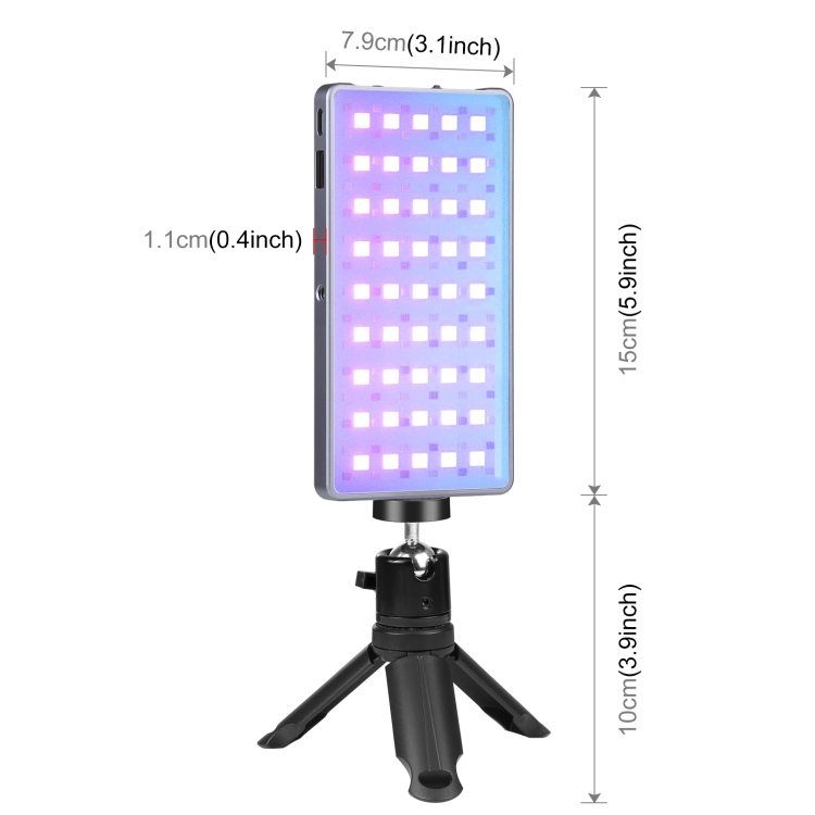PULUZ LED Full Color RGB Beauty Fill Light Pocket Vlogging Photography ...